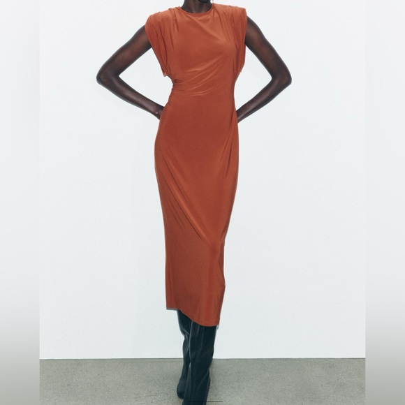 Zara | Dresses | Nwt Zara Rust Orange Womens Dress | Poshmark